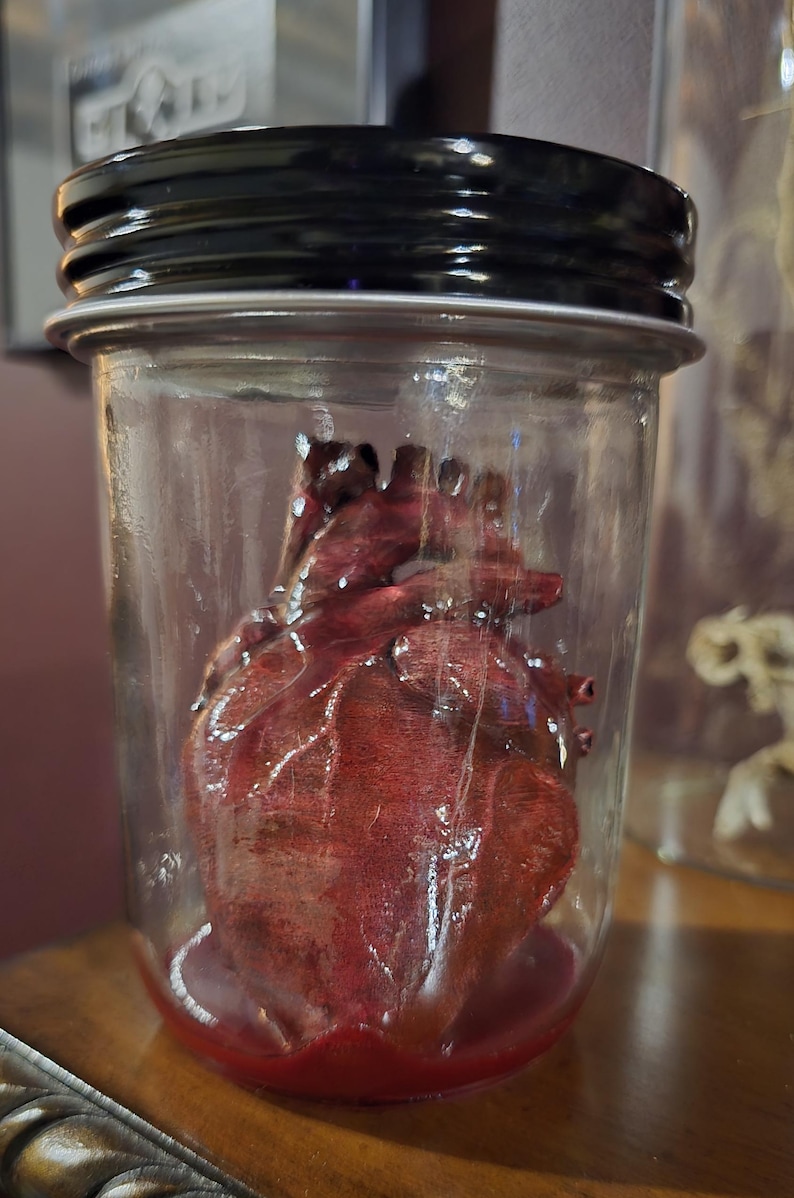 Hand-painted 3D Printed Anatomical Heart in Mason Jar: Gothic Decor - Etsy