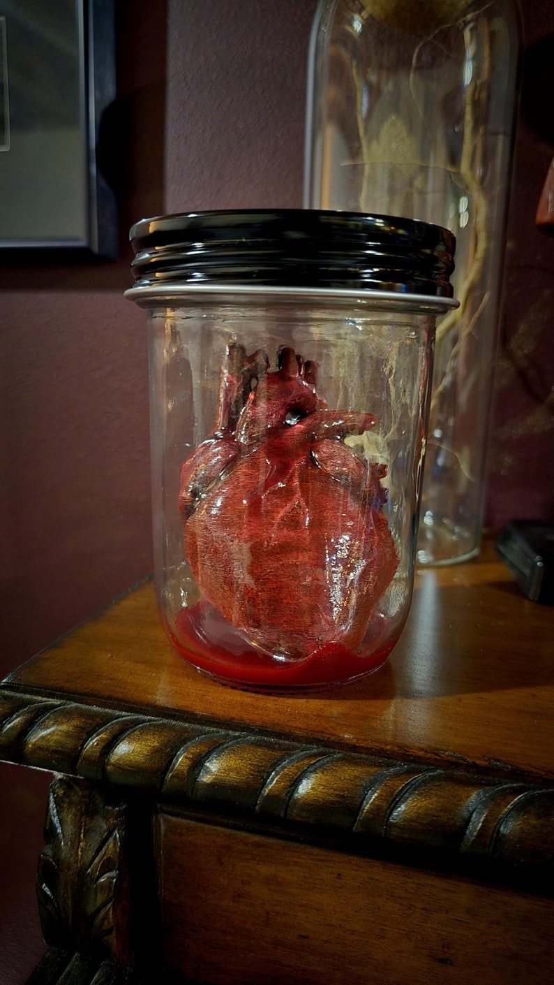 Hand-painted 3D Printed Anatomical Heart in Mason Jar: Gothic Decor - Etsy