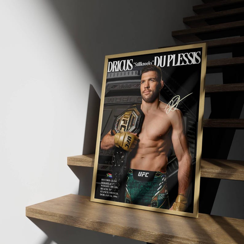 Dricus Stillknocks Du Plessis Fighter Poster, Ufc Wall Art, Decor ...
