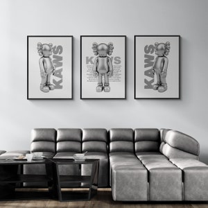 Kaws Chrome/grey Poster, Hypebeast Toys Poster, Figure Printable Wall ...