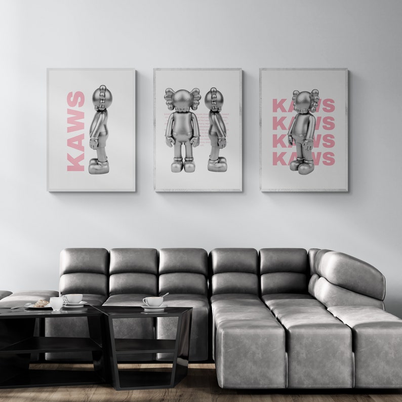Kaws Chrome/baby Pink Poster, Hypebeast Toys Poster, Figure Printable Wall Art, Gift for ...