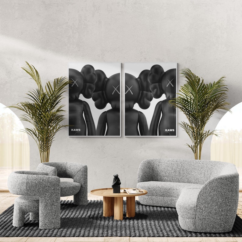 Kaws Head Duo Poster, Hypebeast Toys Poster, Figure Printable Wall Art ...