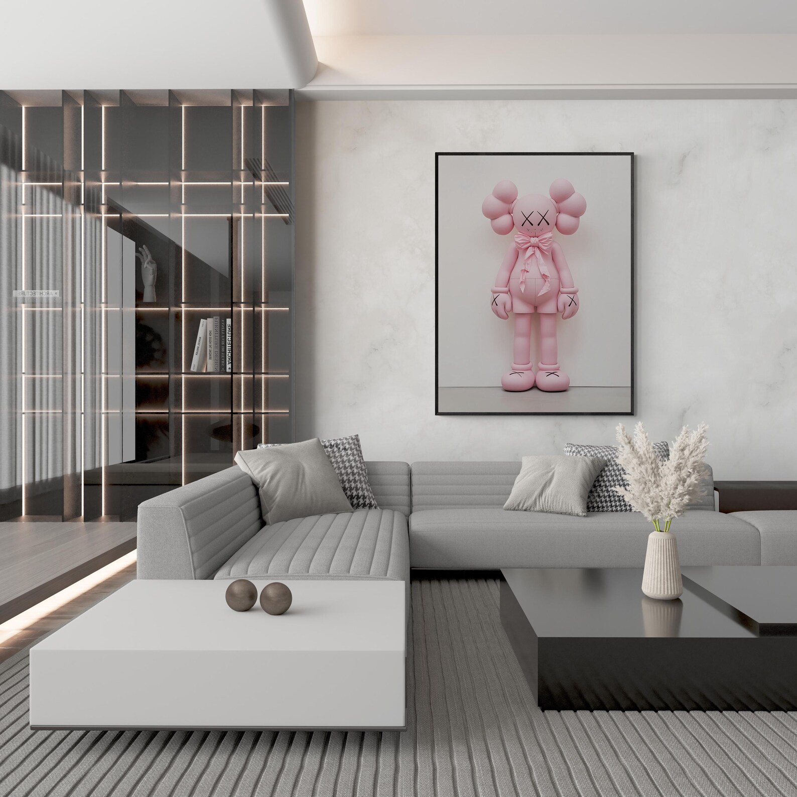Kaws Pink Bow Poster, Hypebeast Toys Poster, Figure Printable Wall Art ...