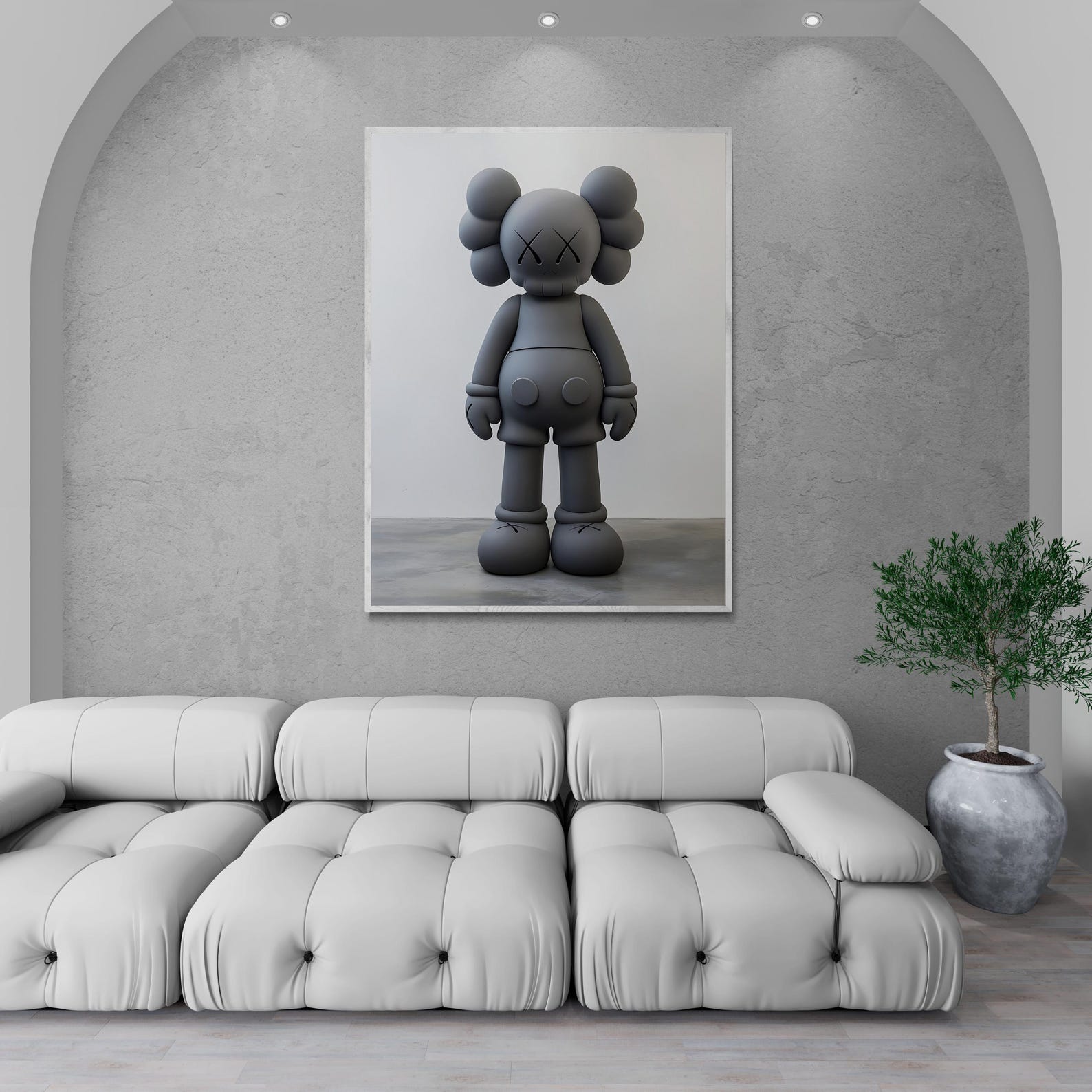 Kaws Dark Grey Minimalist Poster, Hypebeast Toys Poster, Figure ...