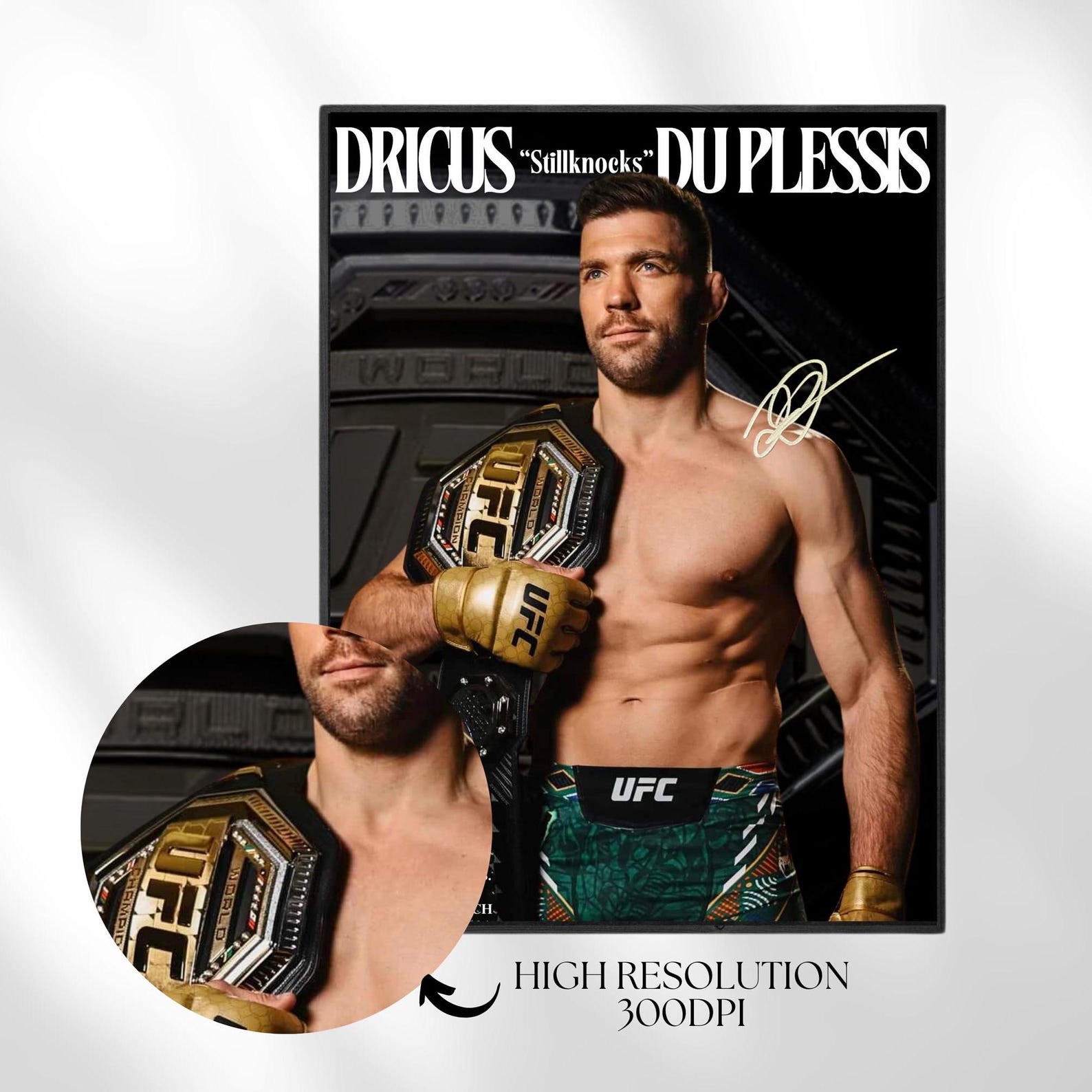 Dricus Stillknocks Du Plessis Fighter Poster, Ufc Wall Art, Decor ...