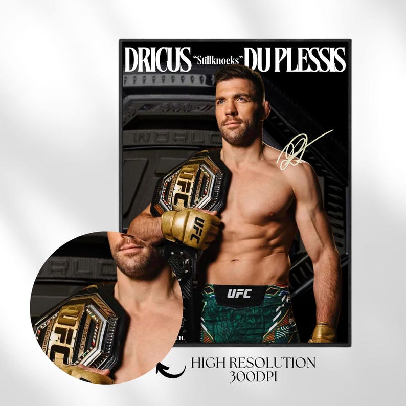 Dricus Stillknocks Du Plessis Fighter Poster, Ufc Wall Art, Decor ...