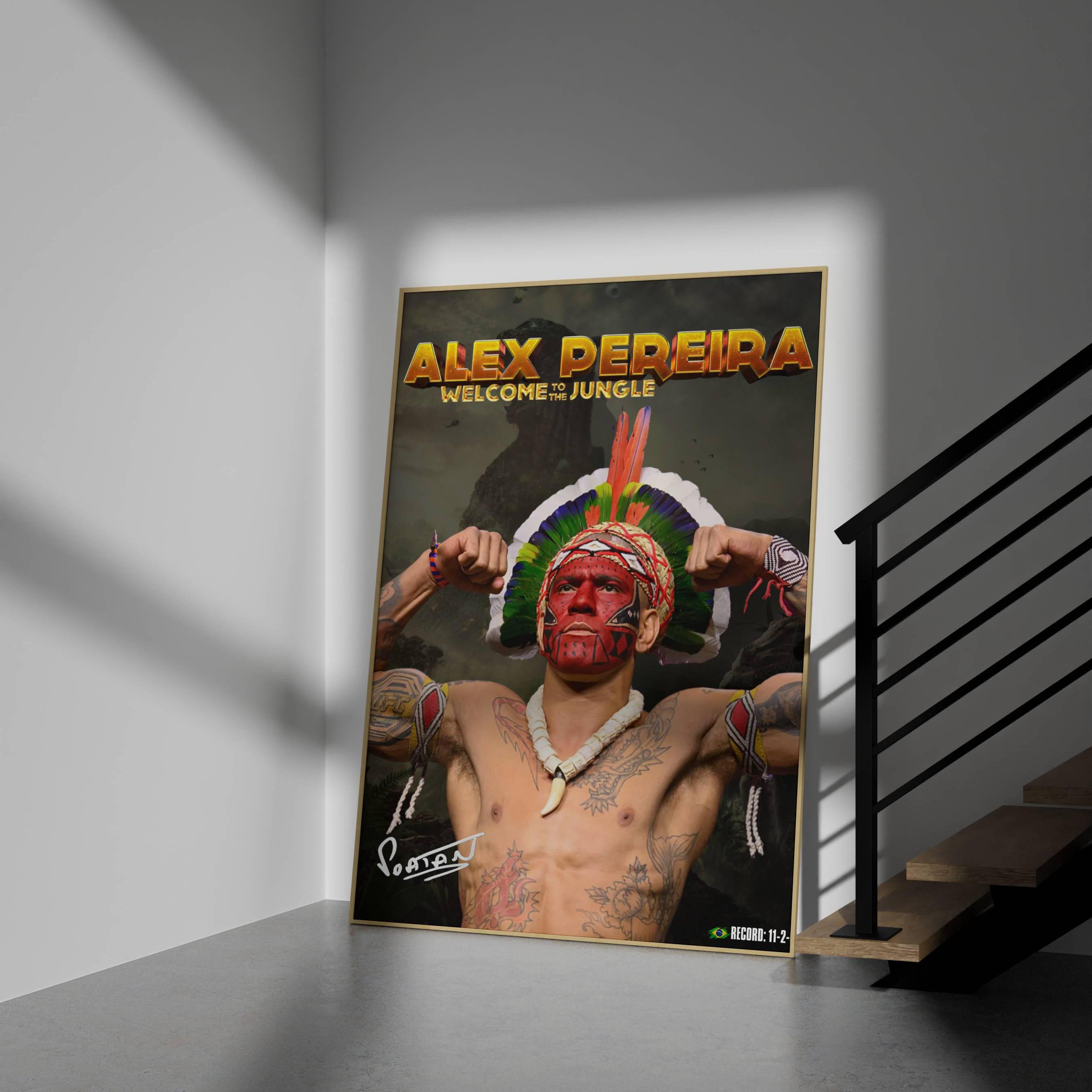 Alex Poatan Pereira Fighter Poster, Ufc Wall Art, Athlete Canvas, Gift ...