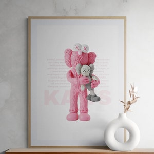 Kaws Poster Pink/white, Hypebeast Toys Poster, Figure Printable Wall ...