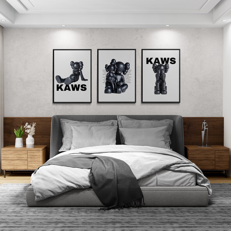 Kaws Poster Glossy Minimalist, Hypebeast Toys Poster, Figure Printable ...