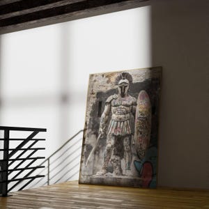 Ancient Greek Gladiator Graffiti Poster, Greek Mythology,roman Empire ...