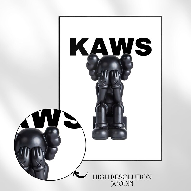 Kaws Poster Glossy Minimalist, Hypebeast Toys Poster, Figure Printable ...