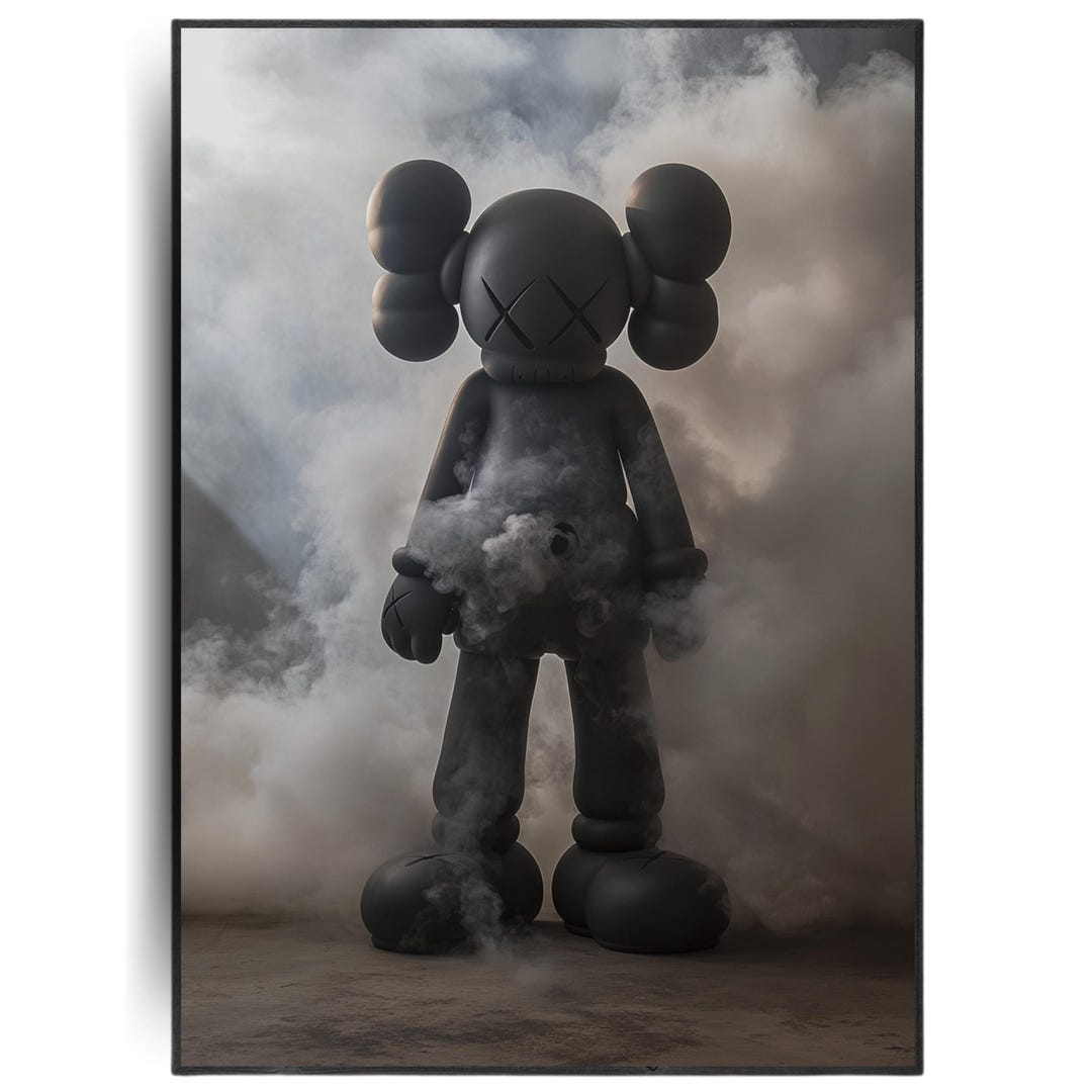 Kaws Black Smoke Poster, Hypebeast Toys Poster, Figure Printable Wall ...
