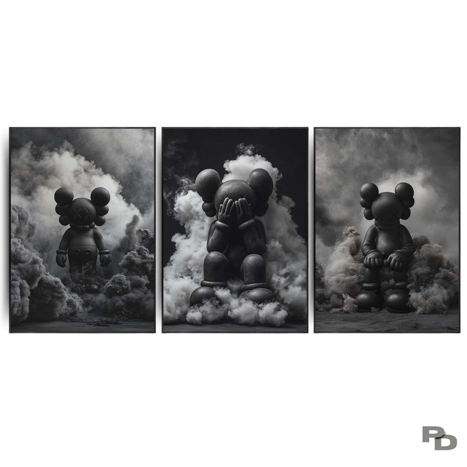 Kaws Black Smoke Poster, Hypebeast Toys Poster, Figure Printable Wall ...