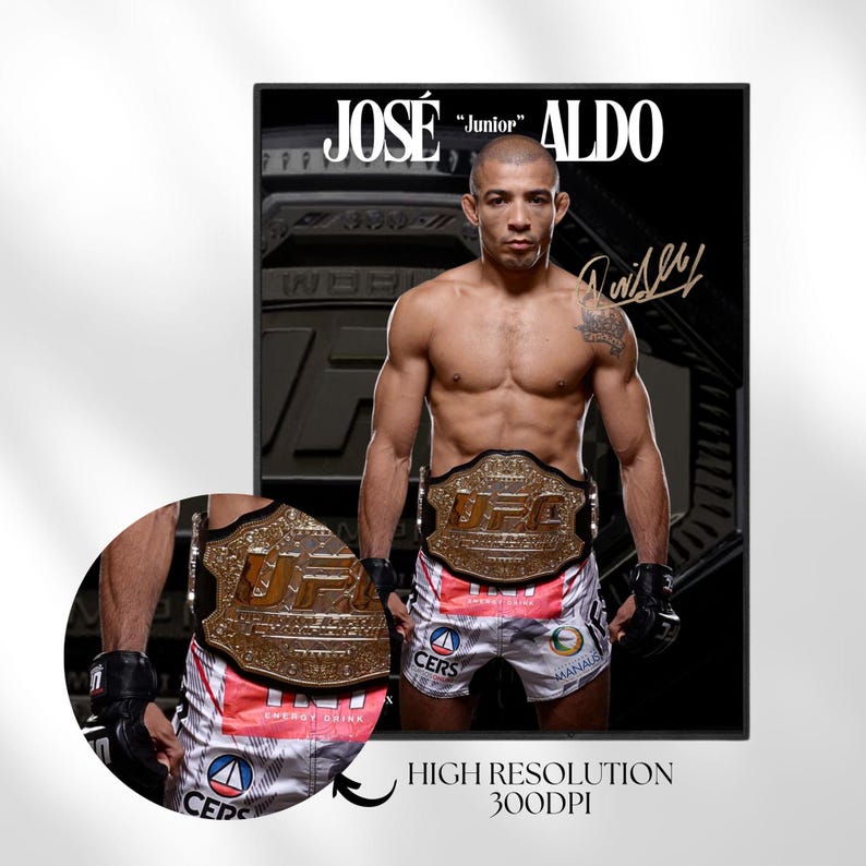 Jose Junior Aldo Fighter Poster, Ufc Wall Art, Decor,athlete Canvas ...