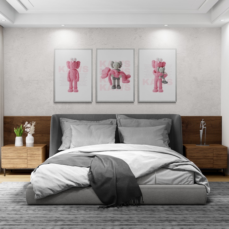 Kaws Poster Pink/white, Hypebeast Toys Poster, Figure Printable Wall ...