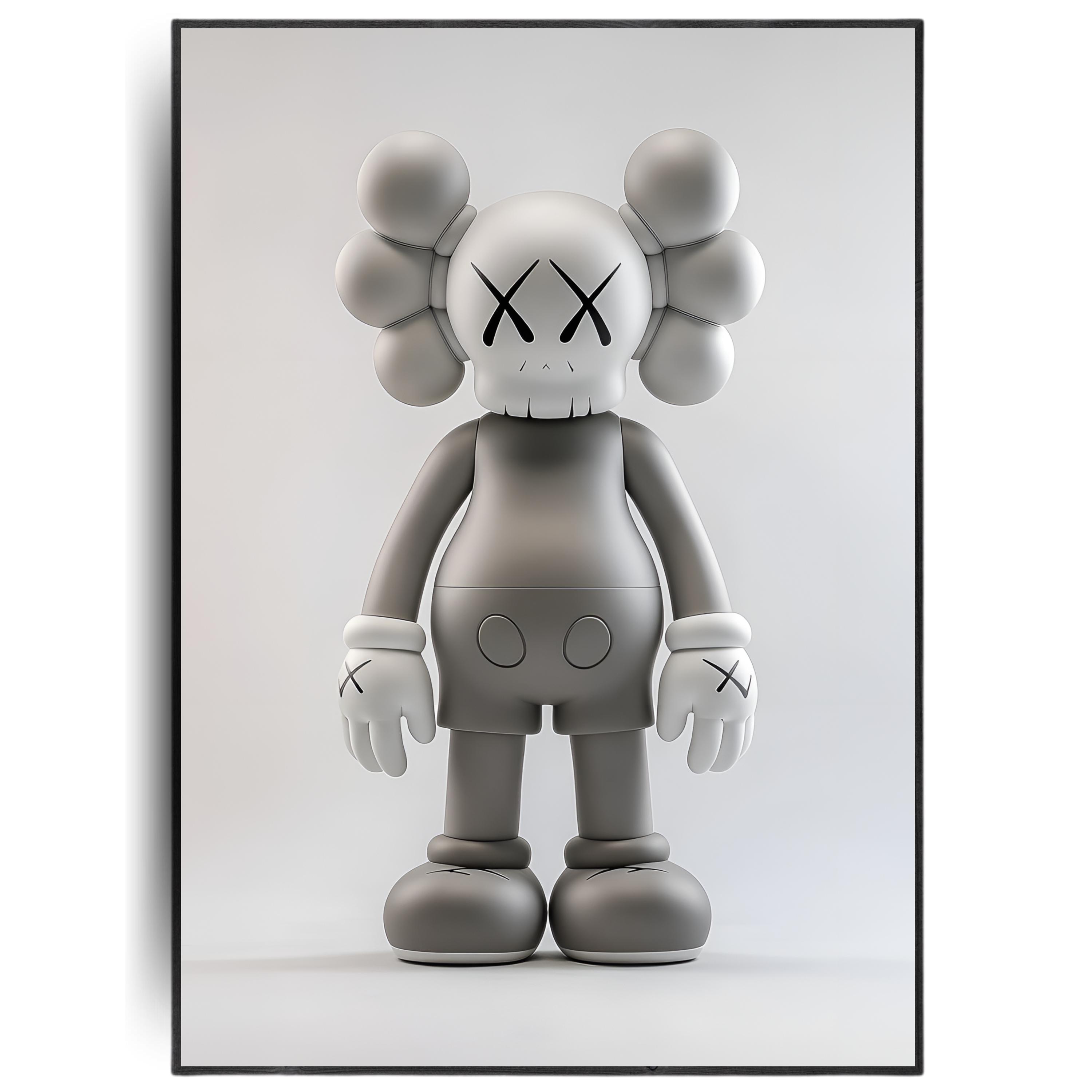 Kaws Grey Minimalist Poster, Hypebeast Toys Poster, Figure Printable ...