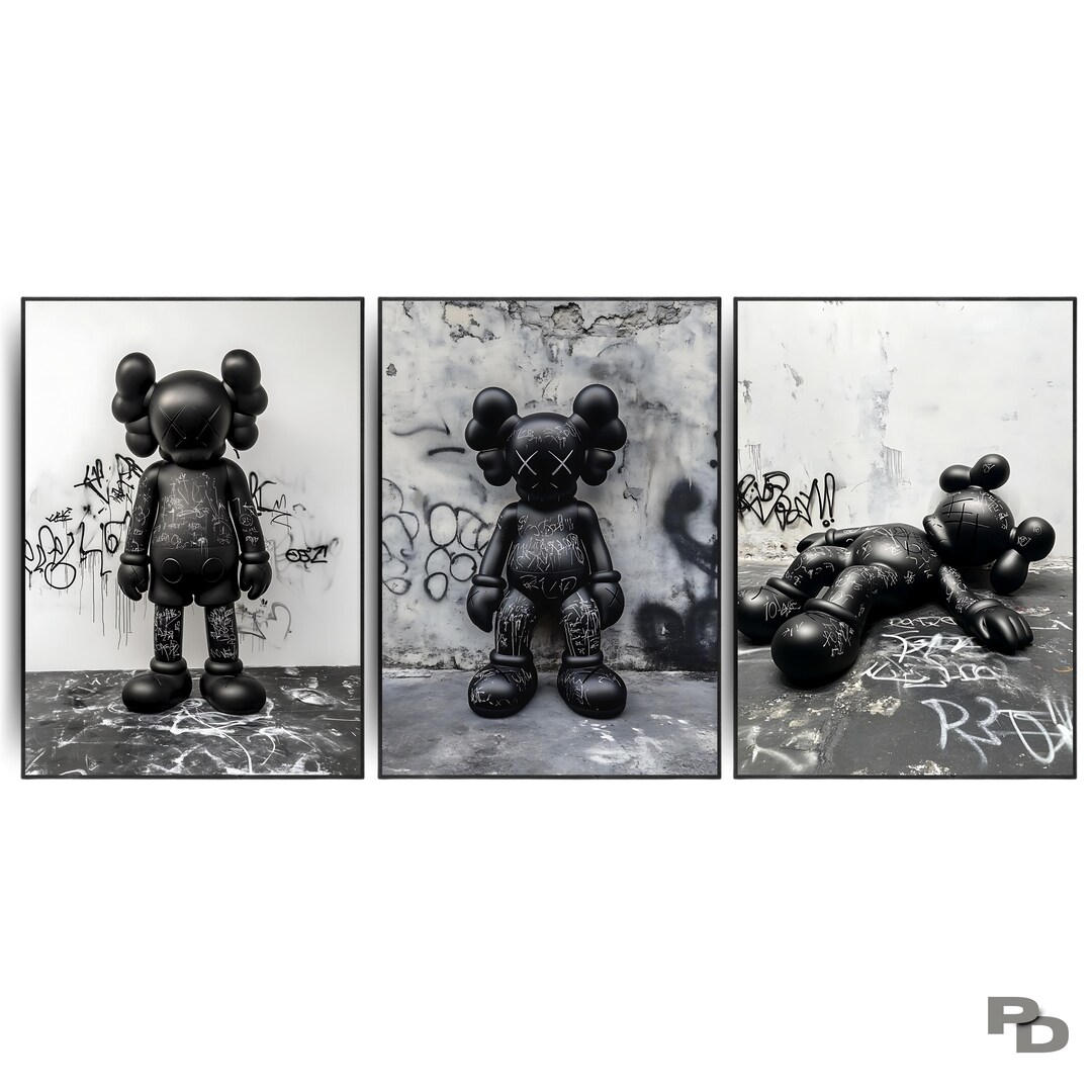 Kaws Graffiti Background Poster, Hypebeast Toys Poster, Figure ...