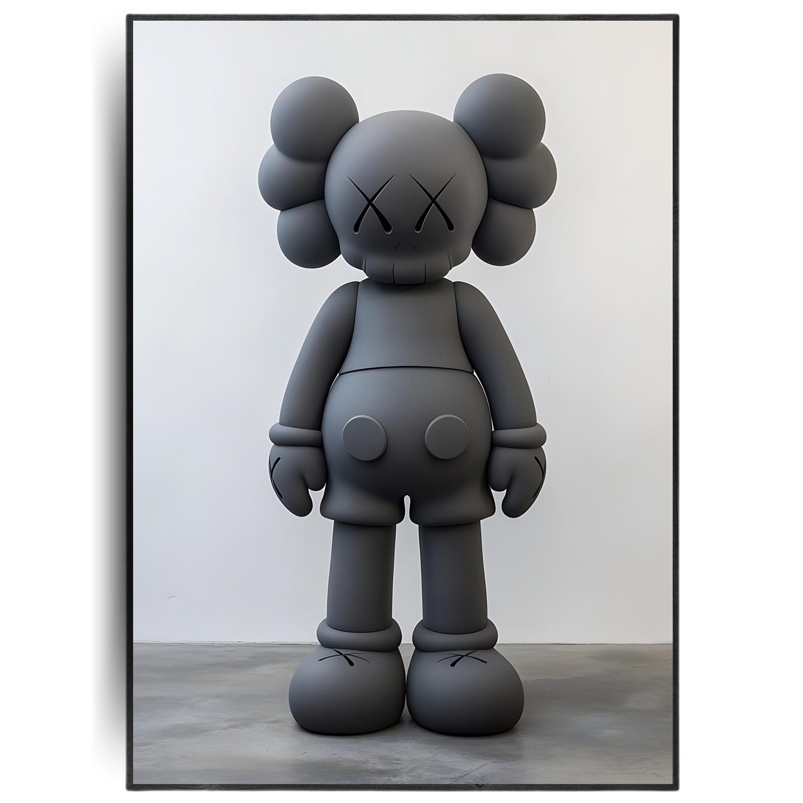 Kaws Dark Grey Minimalist Poster, Hypebeast Toys Poster, Figure ...