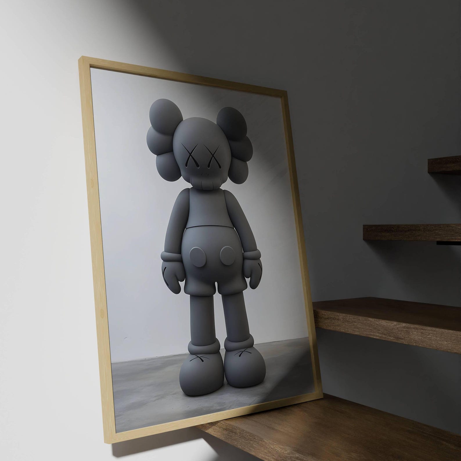Kaws Dark Grey Minimalist Poster, Hypebeast Toys Poster, Figure ...