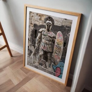 Ancient Greek Gladiator Graffiti Poster, Greek Mythology,roman Empire ...
