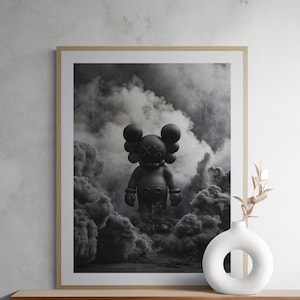 Kaws Black Smoke Poster, Hypebeast Toys Poster, Figure Printable Wall ...