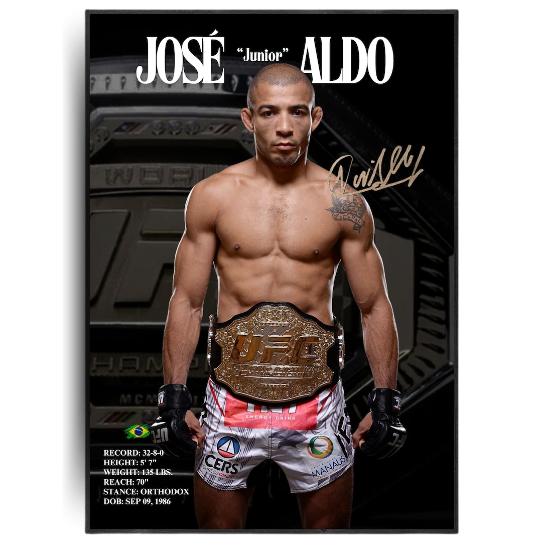 Jose Junior Aldo Fighter Poster, Ufc Wall Art, Decor,athlete Canvas ...