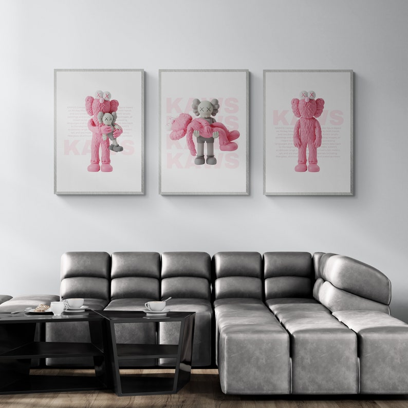 Kaws Poster Pink/white, Hypebeast Toys Poster, Figure Printable Wall ...