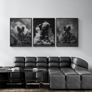 Kaws Black Smoke Poster, Hypebeast Toys Poster, Figure Printable Wall ...