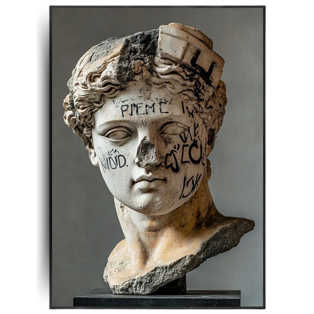 Ancient Greek Graffiti Poster Cream, Greek Mythology,roman Empire ...
