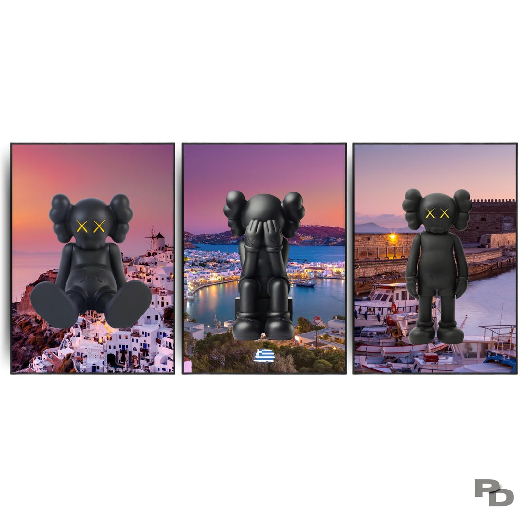 Kaws Greece Sunset Poster, Hypebeast Toys Poster, Figure Printable Wall ...