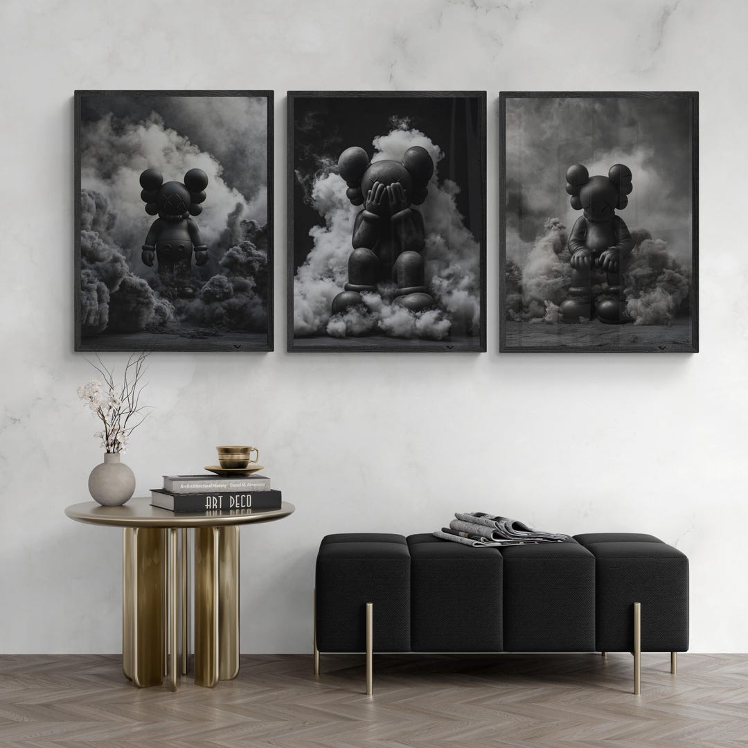 Kaws Black Smoke Poster, Hypebeast Toys Poster, Figure Printable Wall ...