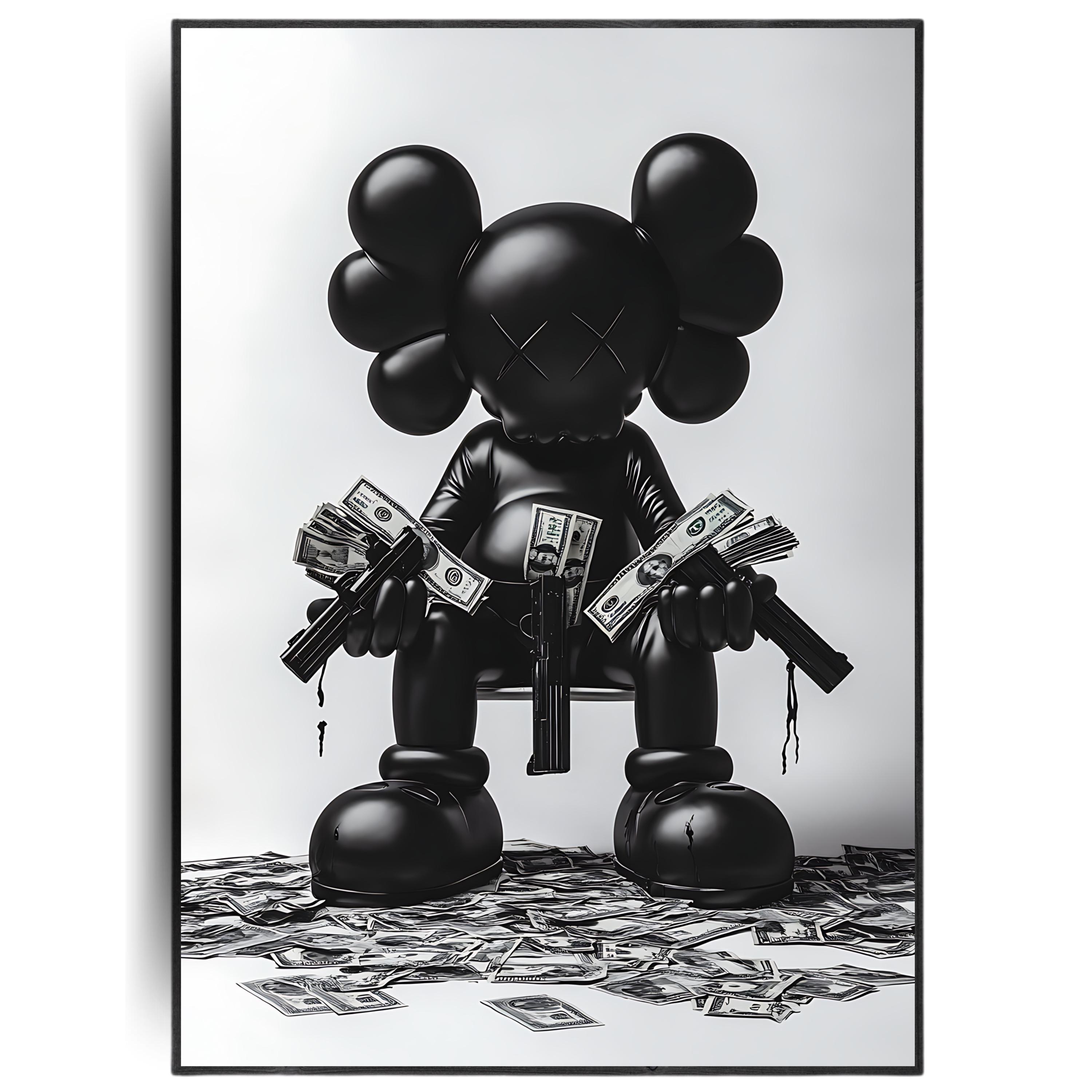 Kaws Gun/money Poster, Hypebeast Toys Poster, Figure Printable Wall Art ...