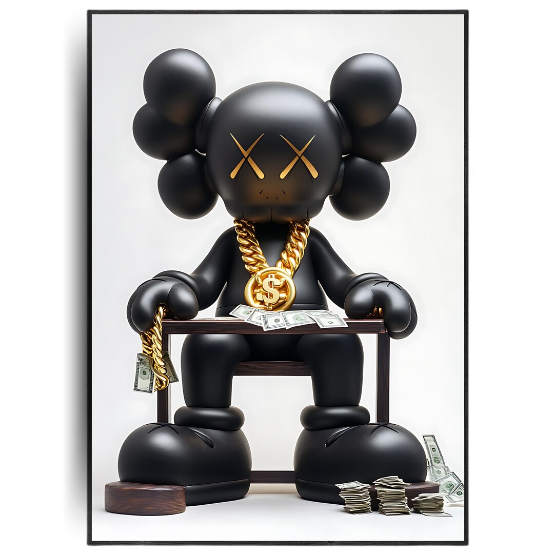 Kaws Gold Chain Poster, Hypebeast Toys Poster, Figure Printable Wall ...