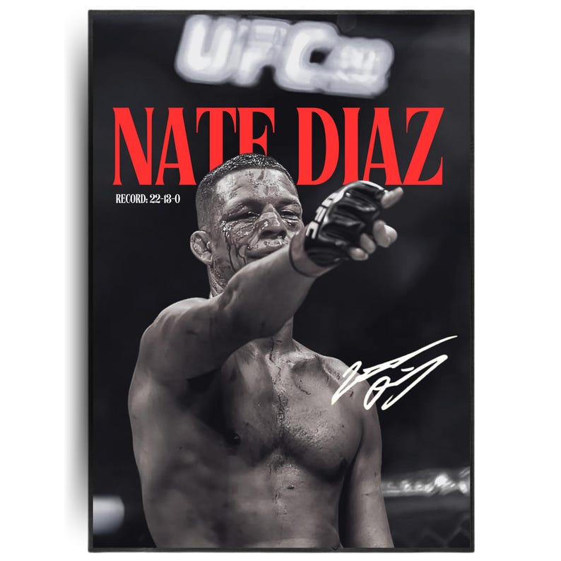 Nate Diaz Fighter Poster, Ufc Wall Art, Decor, Instant Download ...