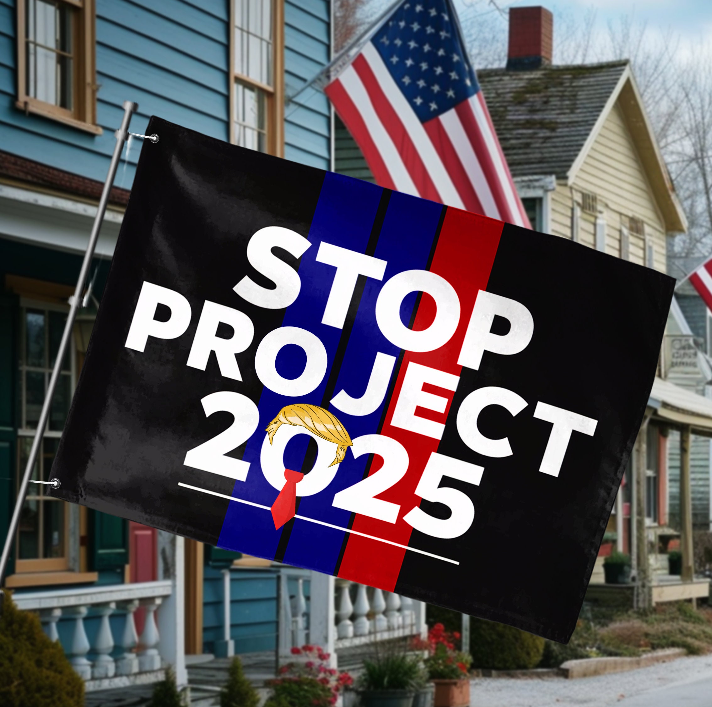 Stop Project 2025 Flag, Vote Flag, Democratic Party Flag, Biden Flag ...