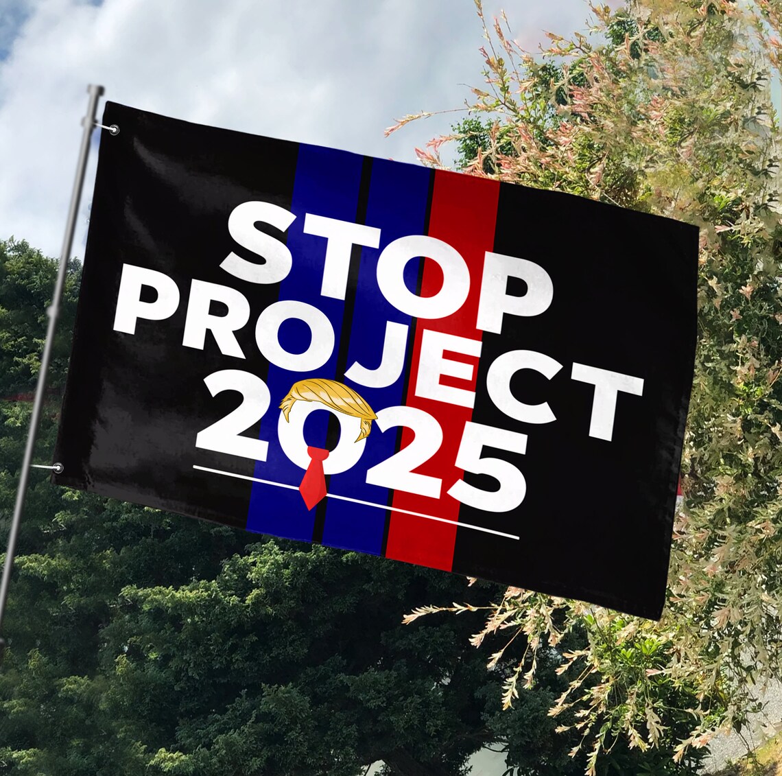 Stop Project 2025 Flag, Vote Flag, Democratic Party Flag, Biden Flag, Anti Trump Flag, Election ...