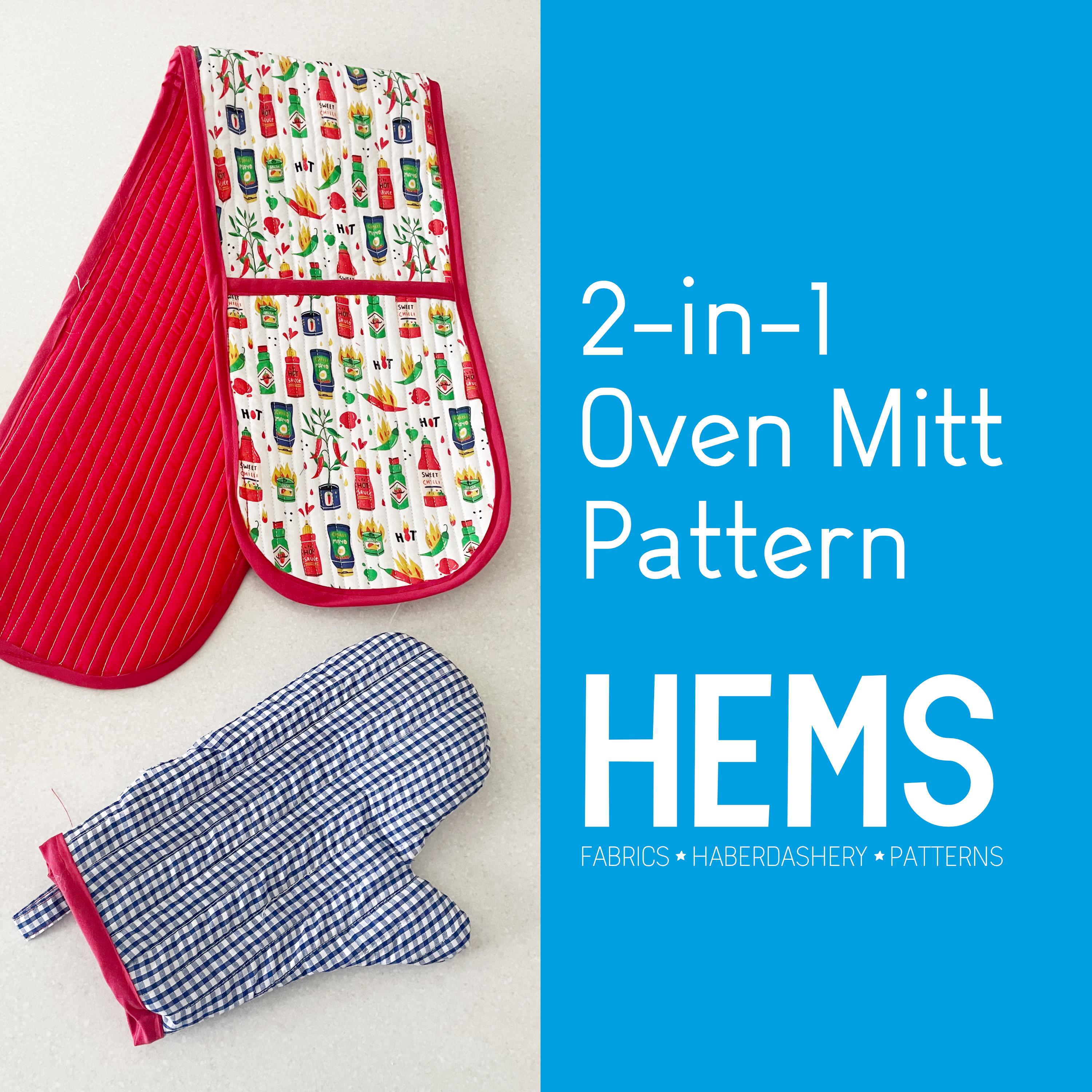 Quilted Oven Mitt Sewing Pattern: Single & Double Glove (PDF Pattern ...