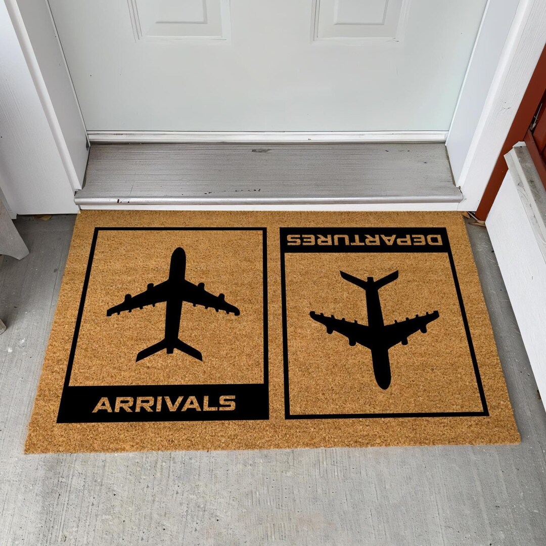 Doormat Gift for People Who Love to Travel - Arrivals and Departures ...