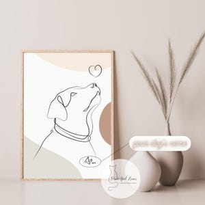 Custom Dog Line Drawing | Dog Love Decor | Pet Line Art Gift ...