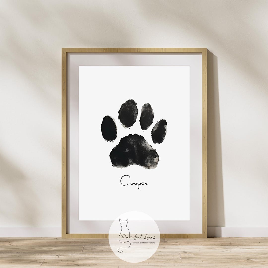 Custom Dog Paw Print | Digital Dog Paw Print | New Puppy Paw Print Gift ...
