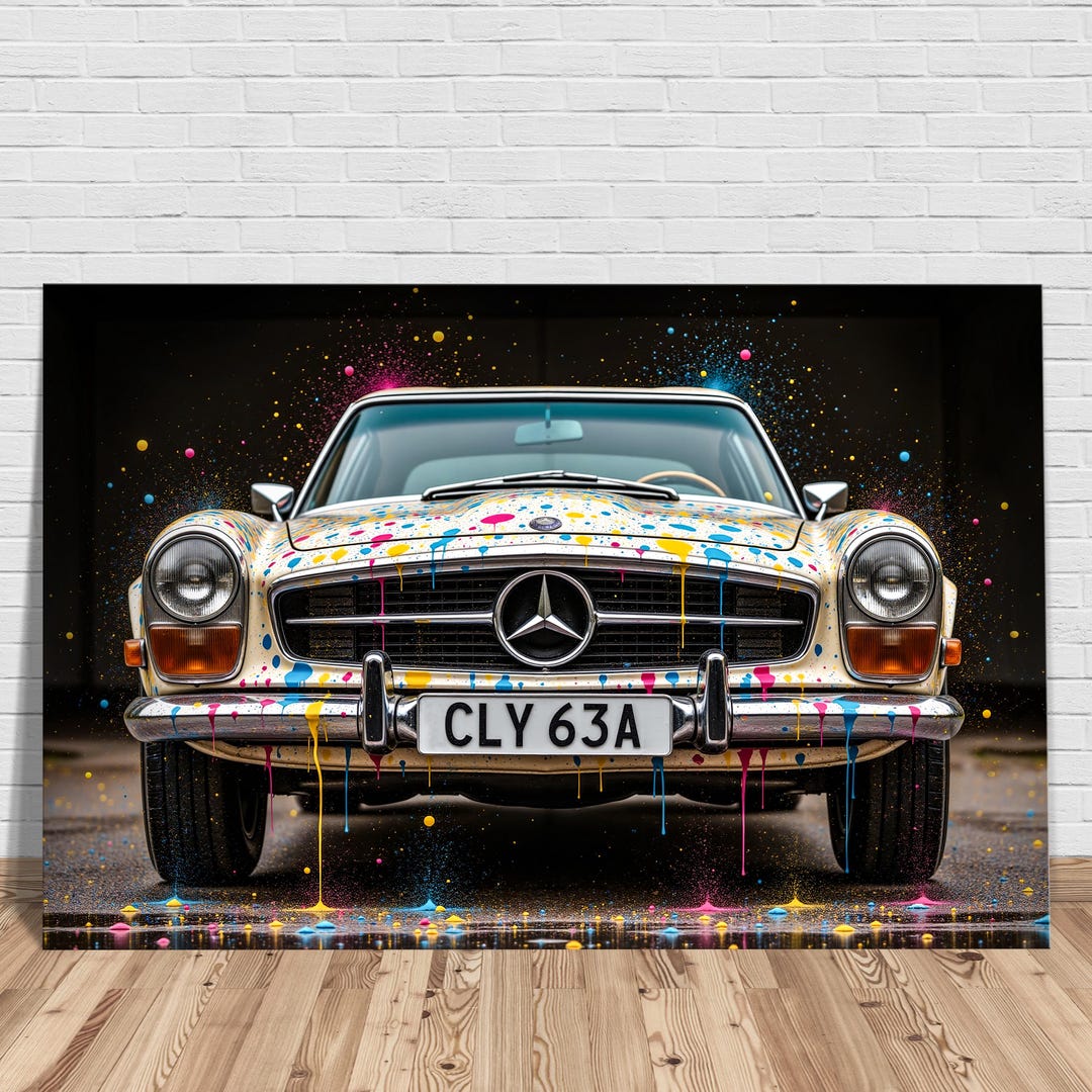 OLDTIMER Mercedes Benz Pagoda, Pop Art Graffiti, Wall Picture Car Art ...
