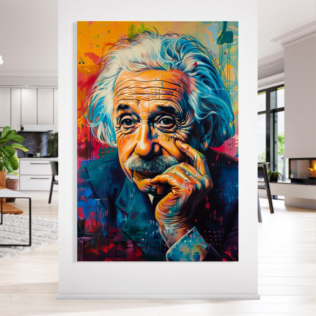 Albert Einstein Mural, Pop Art, Graffiti Art, Canvas Art, Picture Art ...