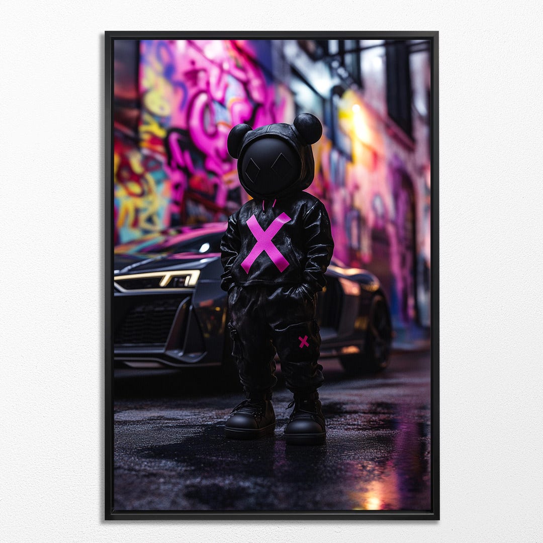 Wall Mural Kaws - Bearbrick Bear, Audi Car - Decoration, Canvas Art ...