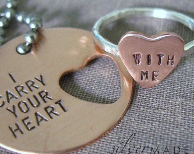 COPPER I Carry Your Heart. DISC KEYCHAIN and Heart Cut Out - Etsy