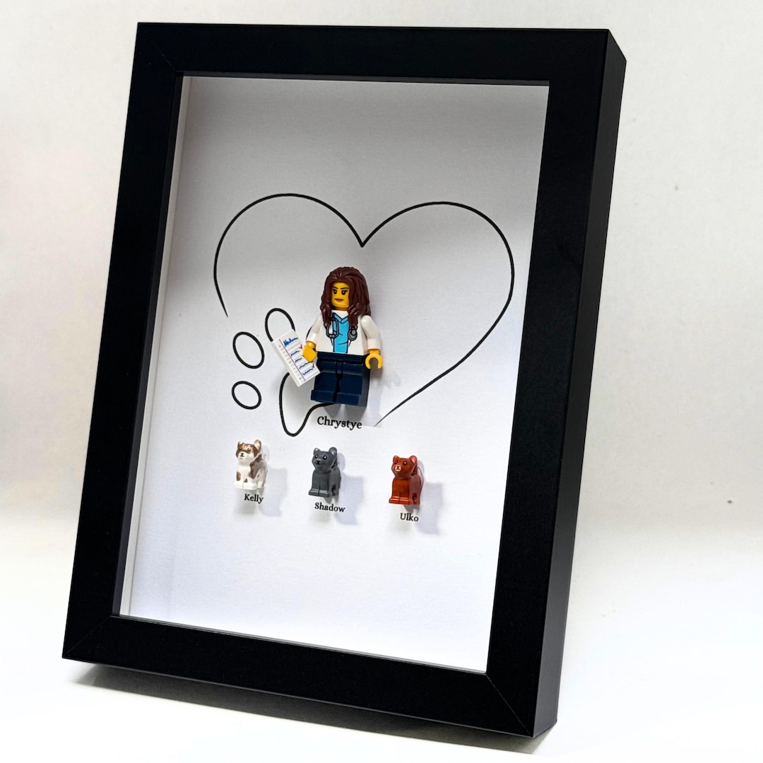 Personalized Mini Figurine Picture Unique Frame Individual Decor Brick ...