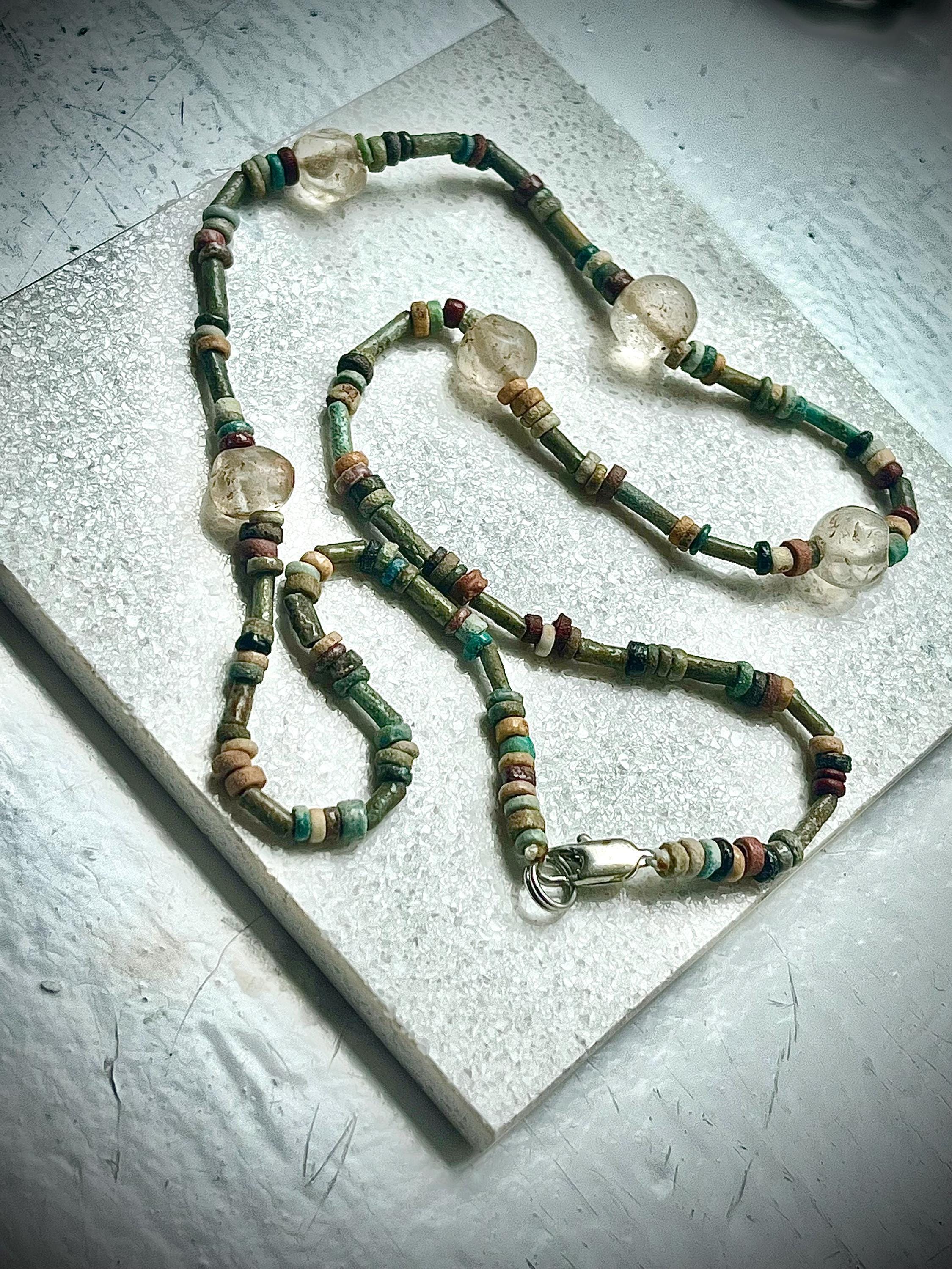 Spectacular, Authentic Ancient Egyptian Faience and Natural Crystal ...