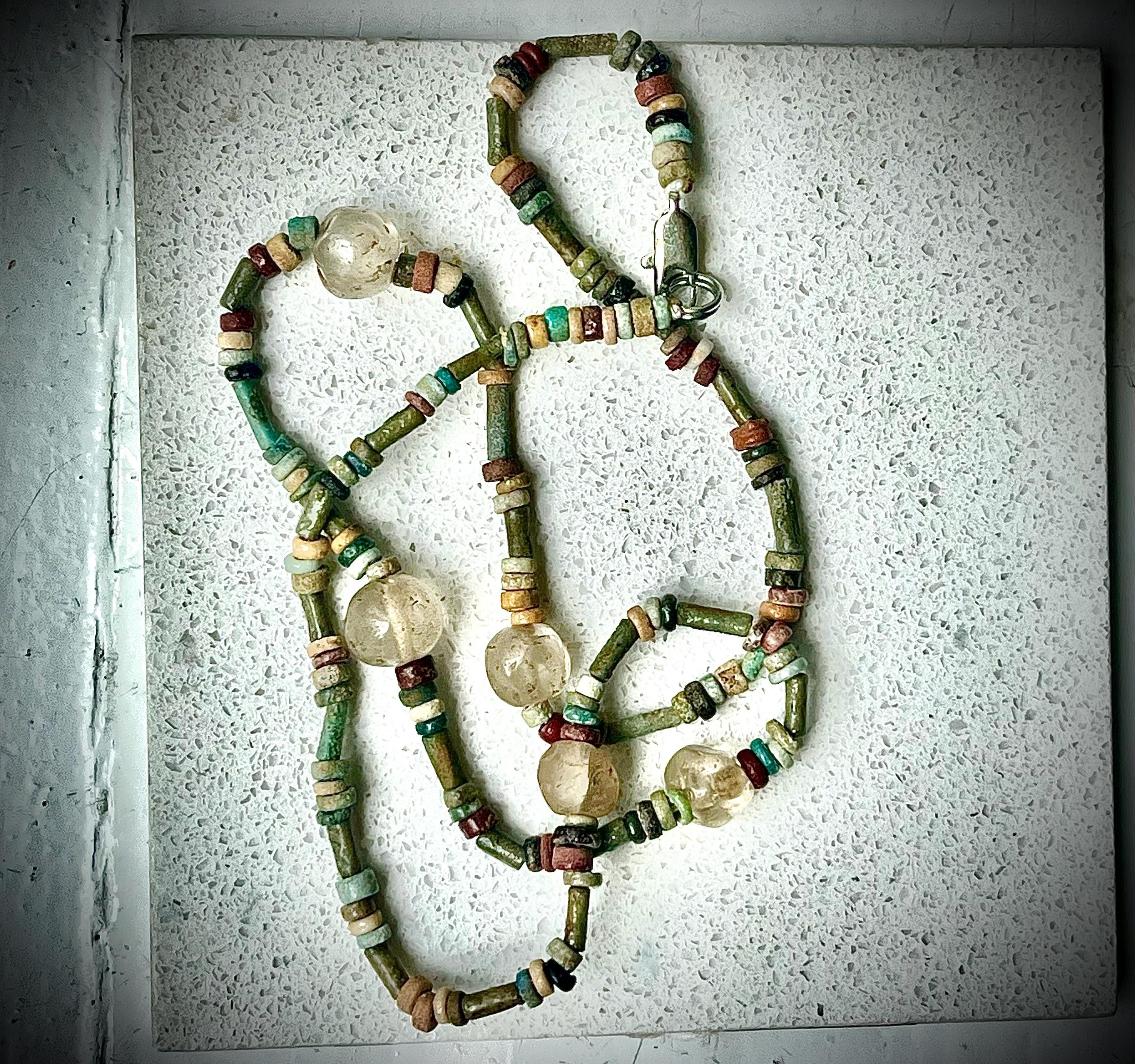 Spectacular, Authentic Ancient Egyptian Faience and Natural Crystal ...