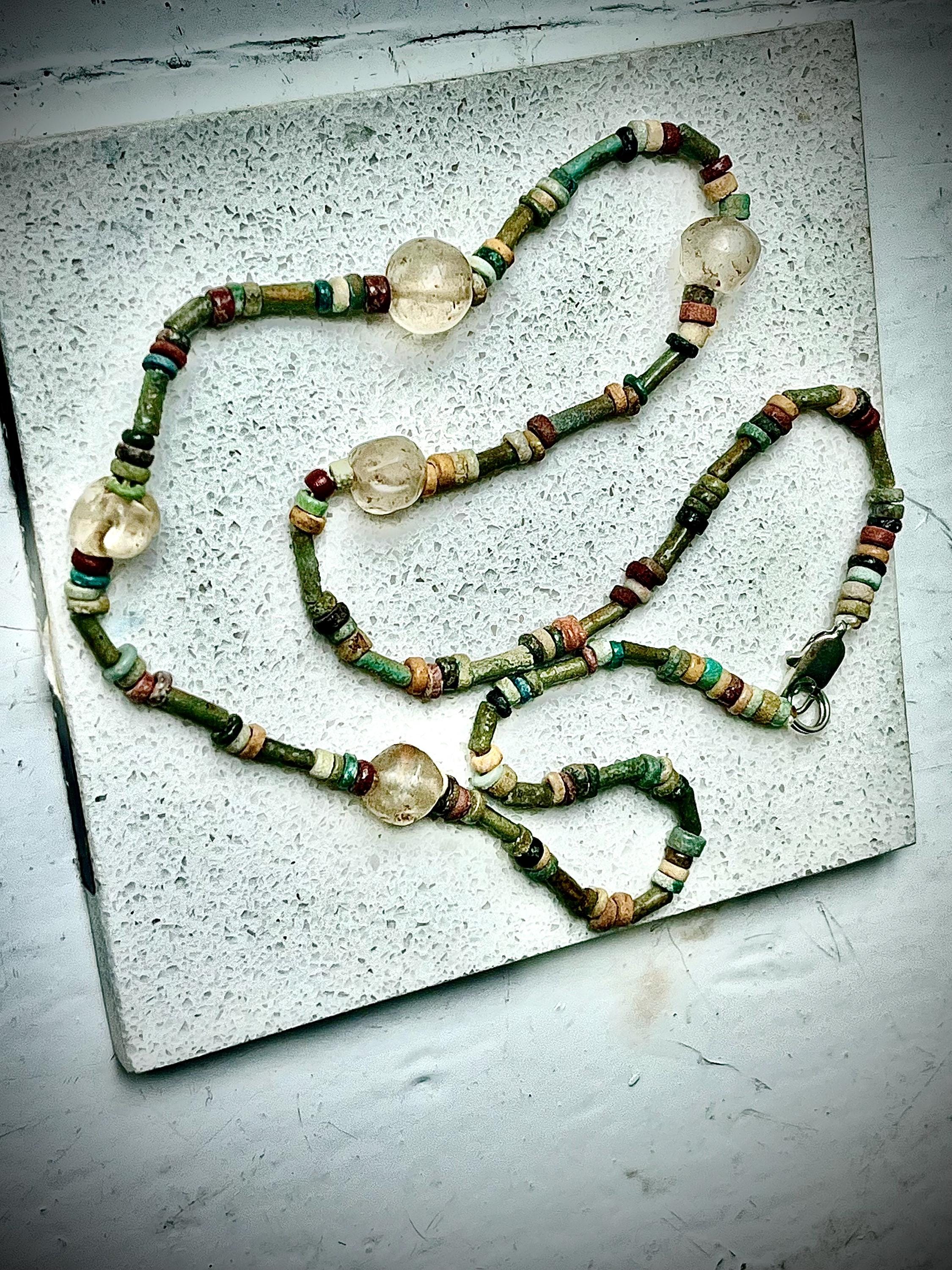Spectacular, Authentic Ancient Egyptian Faience and Natural Crystal ...