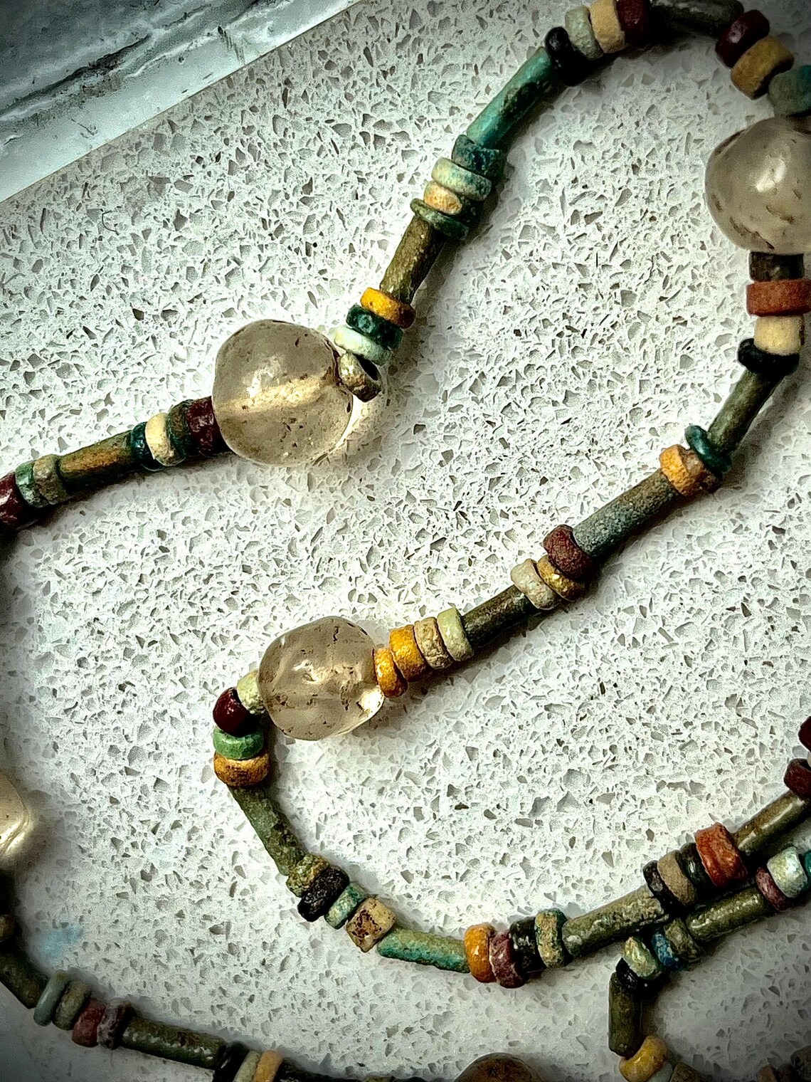 Spectacular, Authentic Ancient Egyptian Faience and Natural Crystal ...