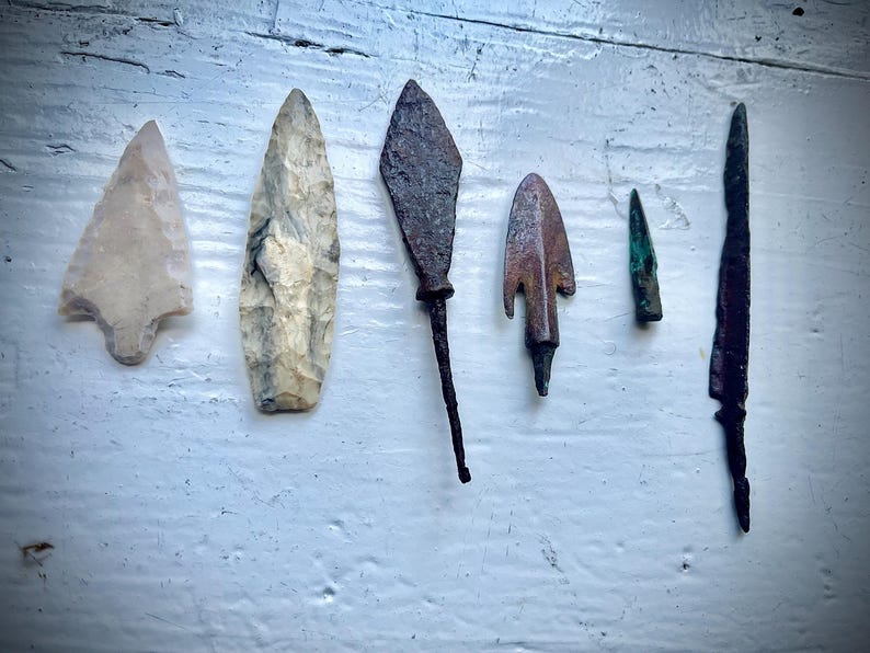 Curated Assemblage of Rare, Authentic Ancient Projectile (arrow ...